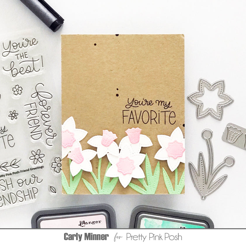 Pretty Pink Posh Friend Greetings Clear Stamp and Die Set – Simon Says ...