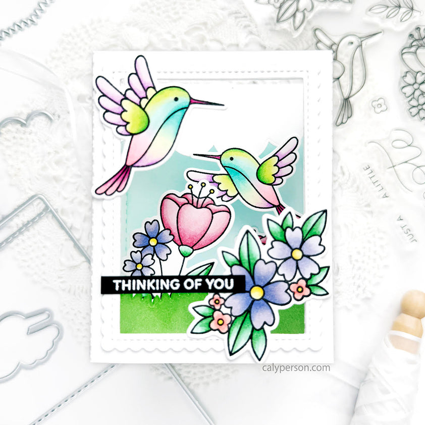 Pretty Pink Posh Hummingbird Floral Clear Stamps – Simon Says Stamp