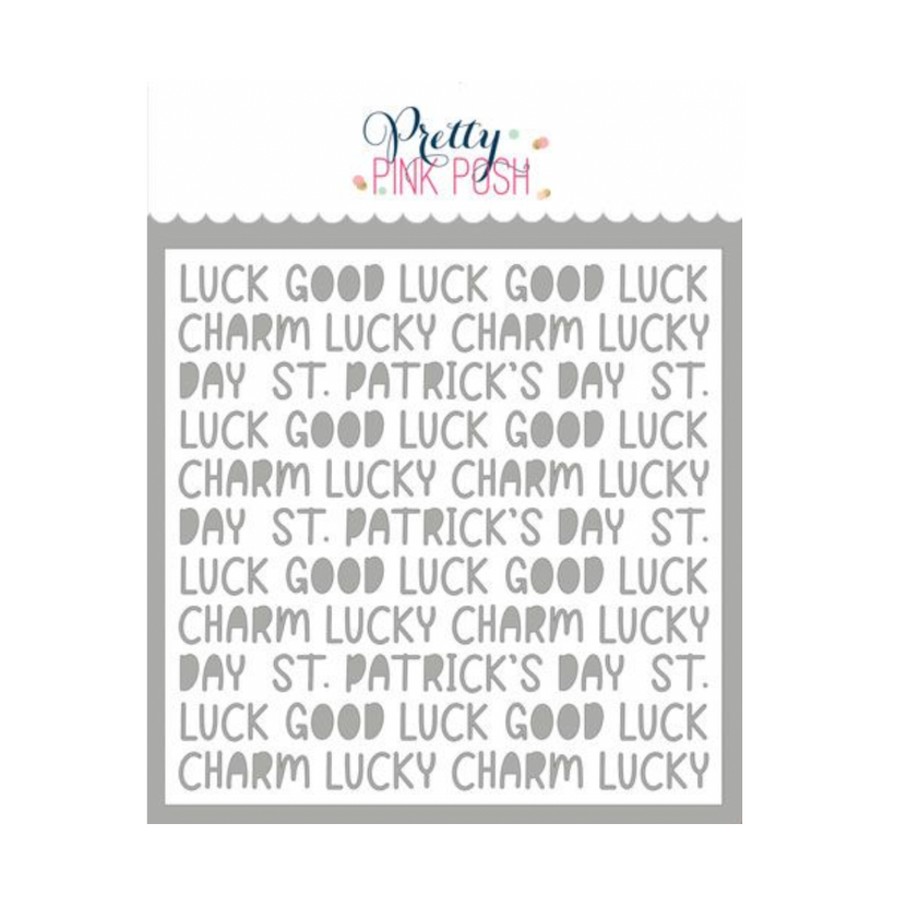 Pretty Pink Posh Lucky Words Stencil – Simon Says Stamp