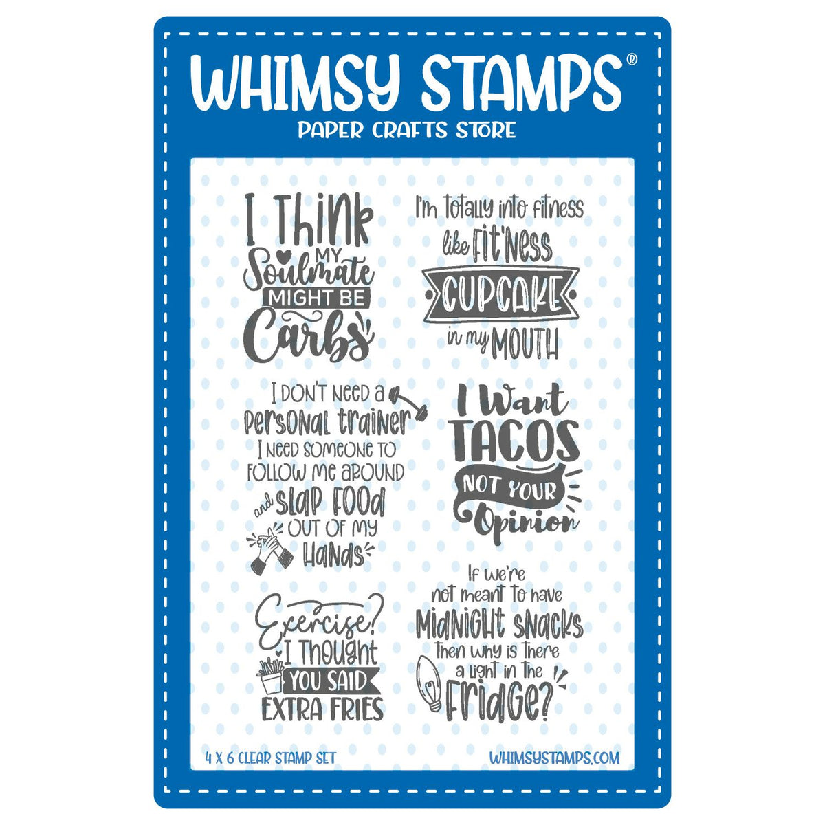 Whimsy Stamps Random Funny Food Sentiments Clear Stamps cwsd179a ...