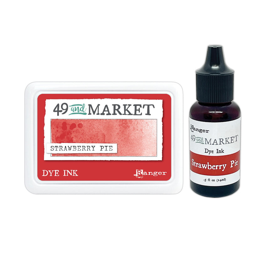 Ranger 49 and Market Strawberry Pie Dye Ink Pad And Reinker Bundle ...