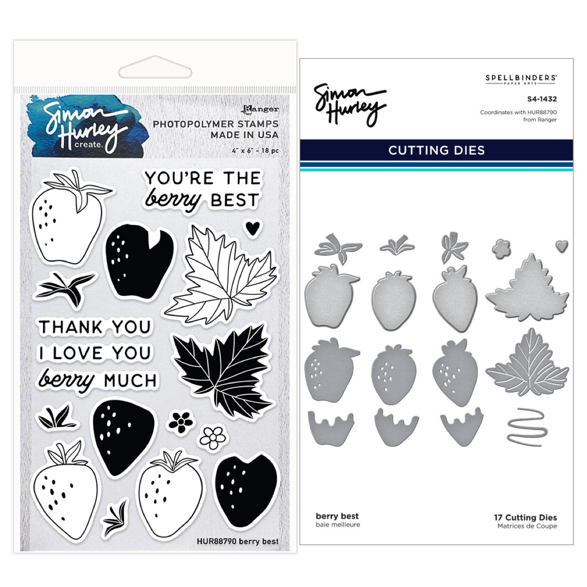 Ranger Simon Hurley Berry Best Clear Stamps And Dies Bundle – Simon ...