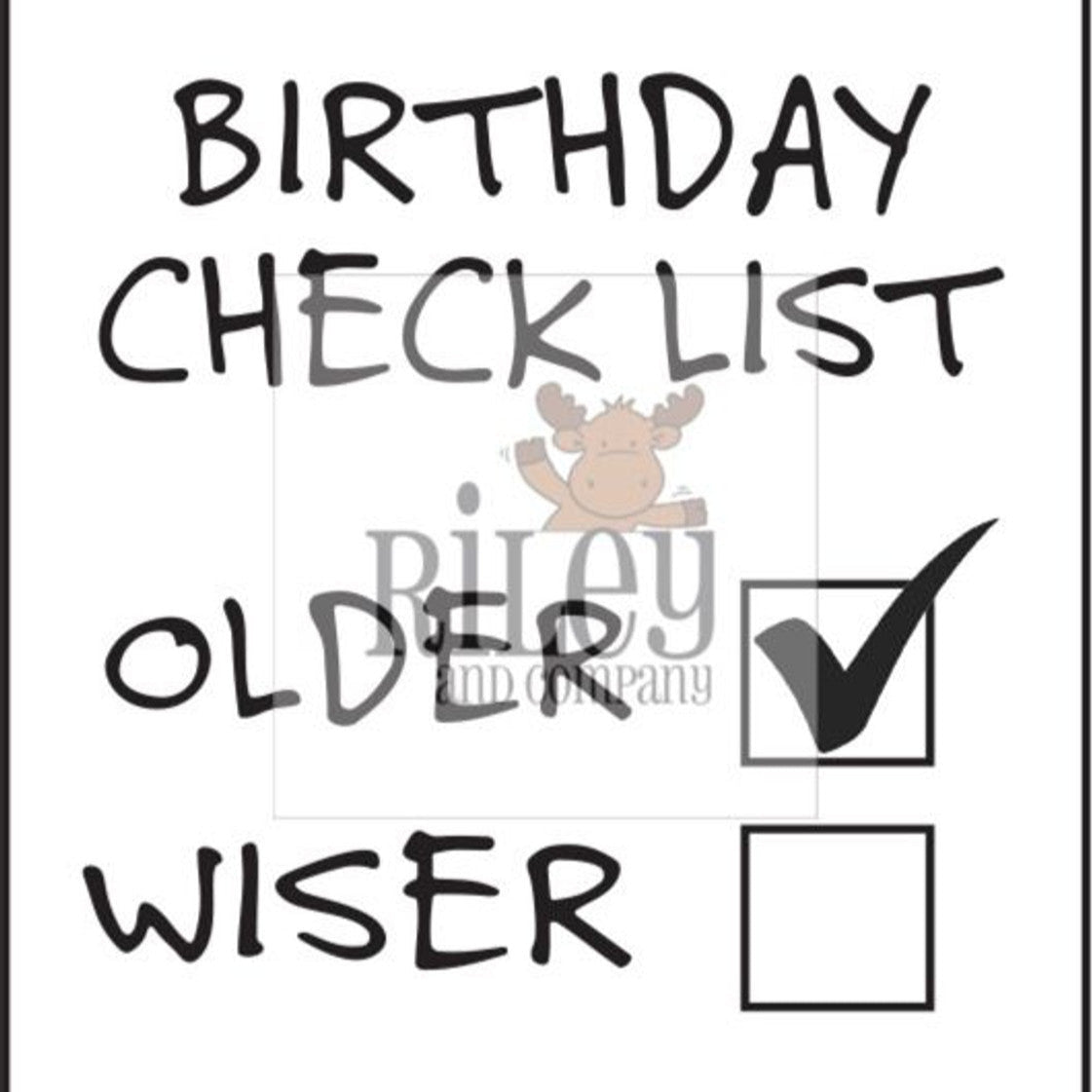 Riley And Company Funny Bones Birthday Check List Clear Stamp rwd-1404 ...