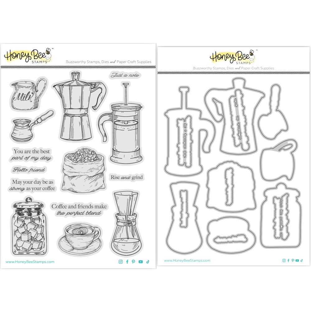 Honey Bee Rise And Grind Cling Stamps And Dies Bundle – Simon Says Stamp