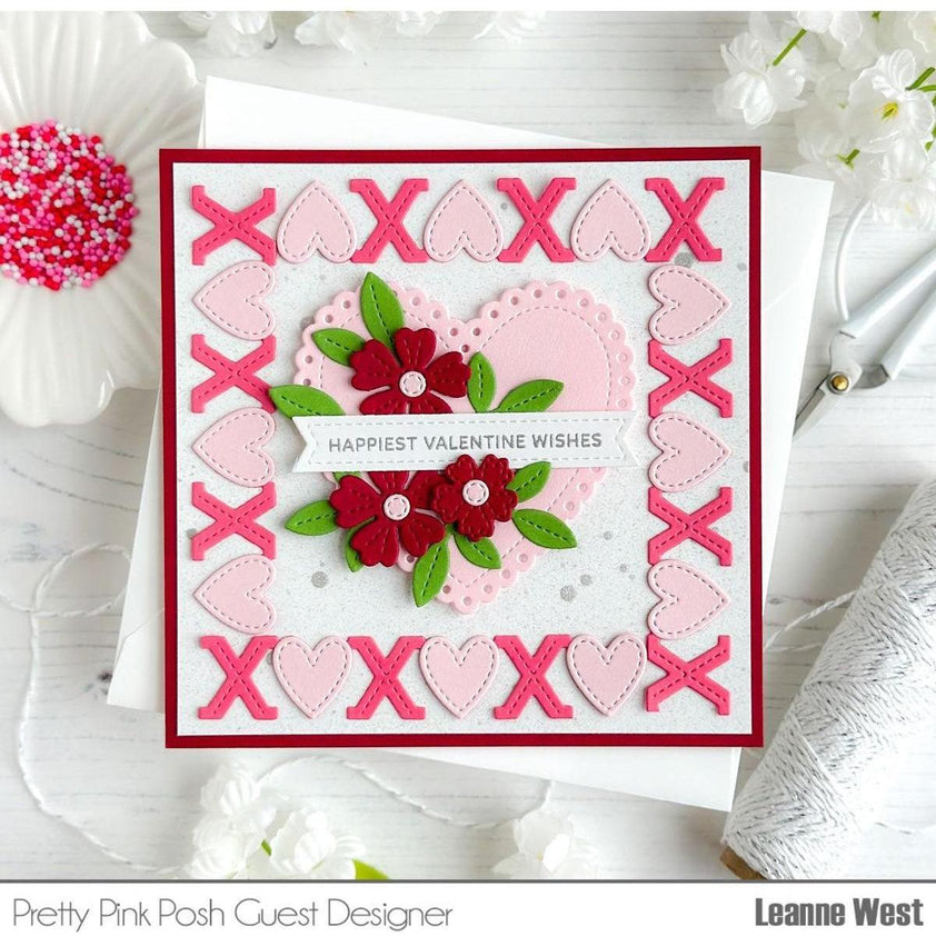 Pretty Pink Posh XOXO Heart Border Die – Simon Says Stamp
