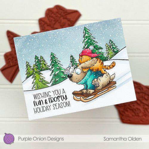 Purple Onion Designs Winter Trees Background Unmounted Cling Stamp pod ...