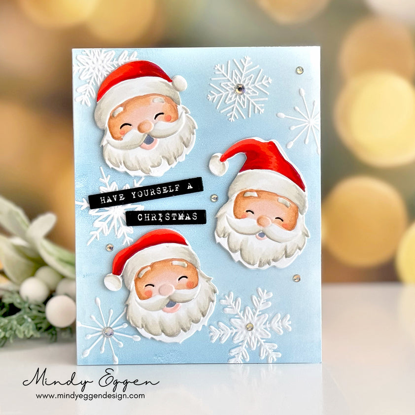 Simon Says Stamp Embossing Folder and Cutting Dies Santa Faces sfd559