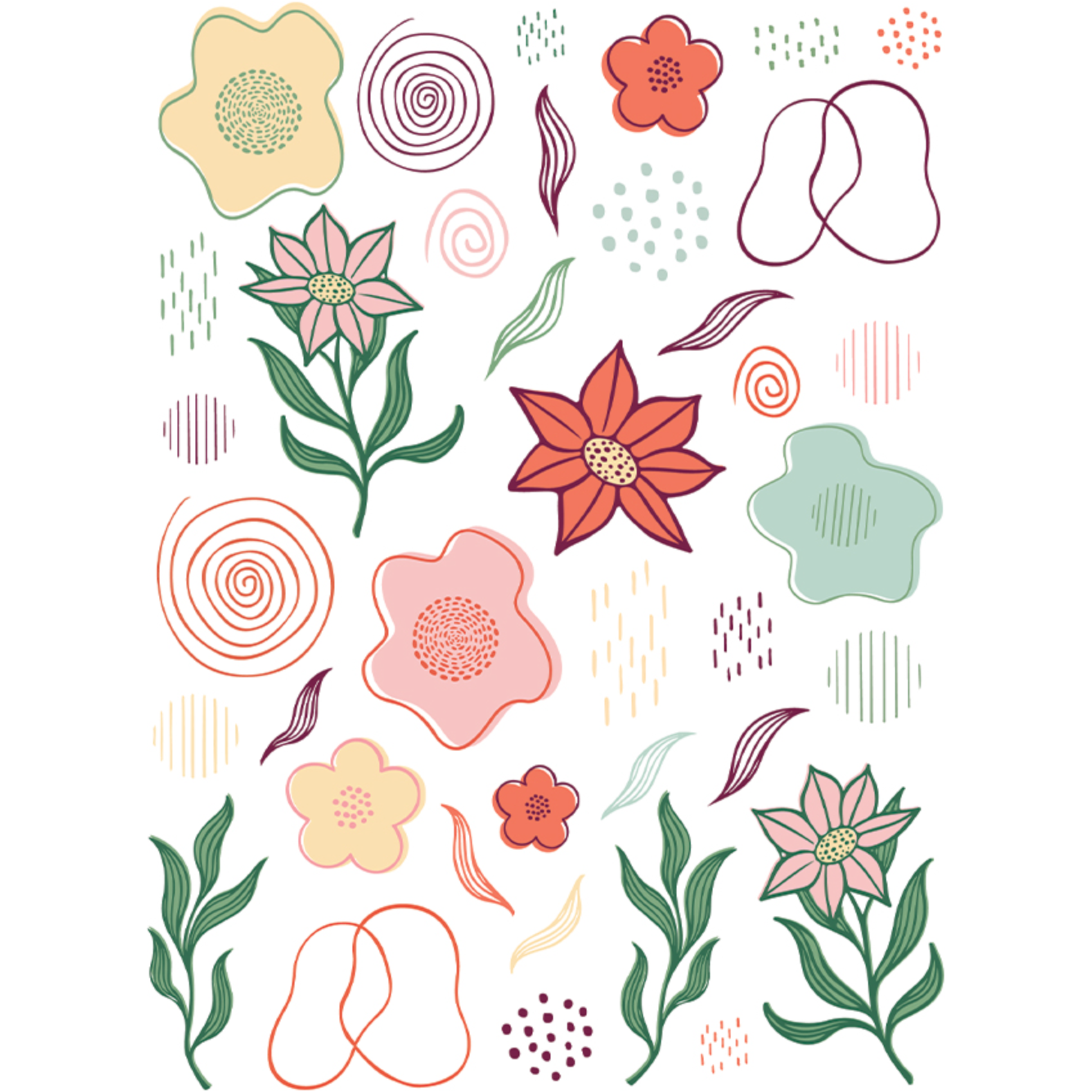 Simple Flower Swirl Design