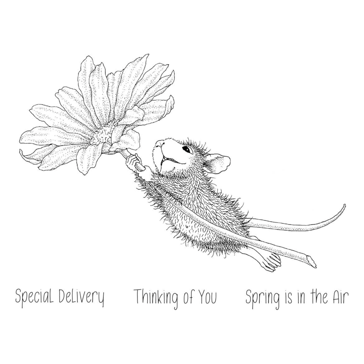 Spellbinders House Mouse Daisy Mouse Cling Rubber Stamps RSC-002 ...