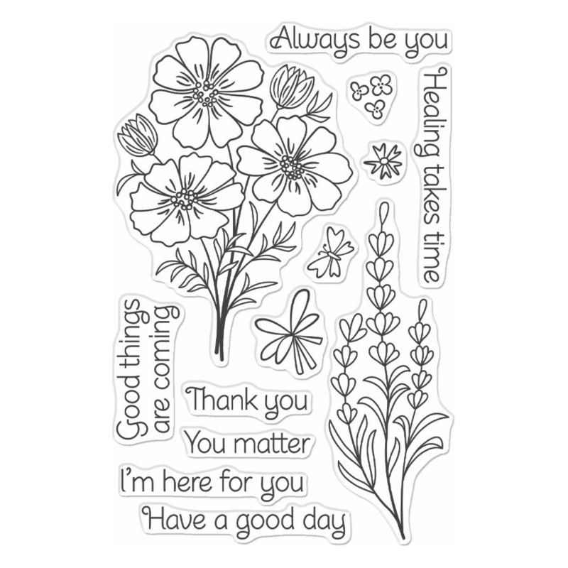 Hero Arts Clear Stamps Cosmos and Lavender cm756 – Simon Says Stamp