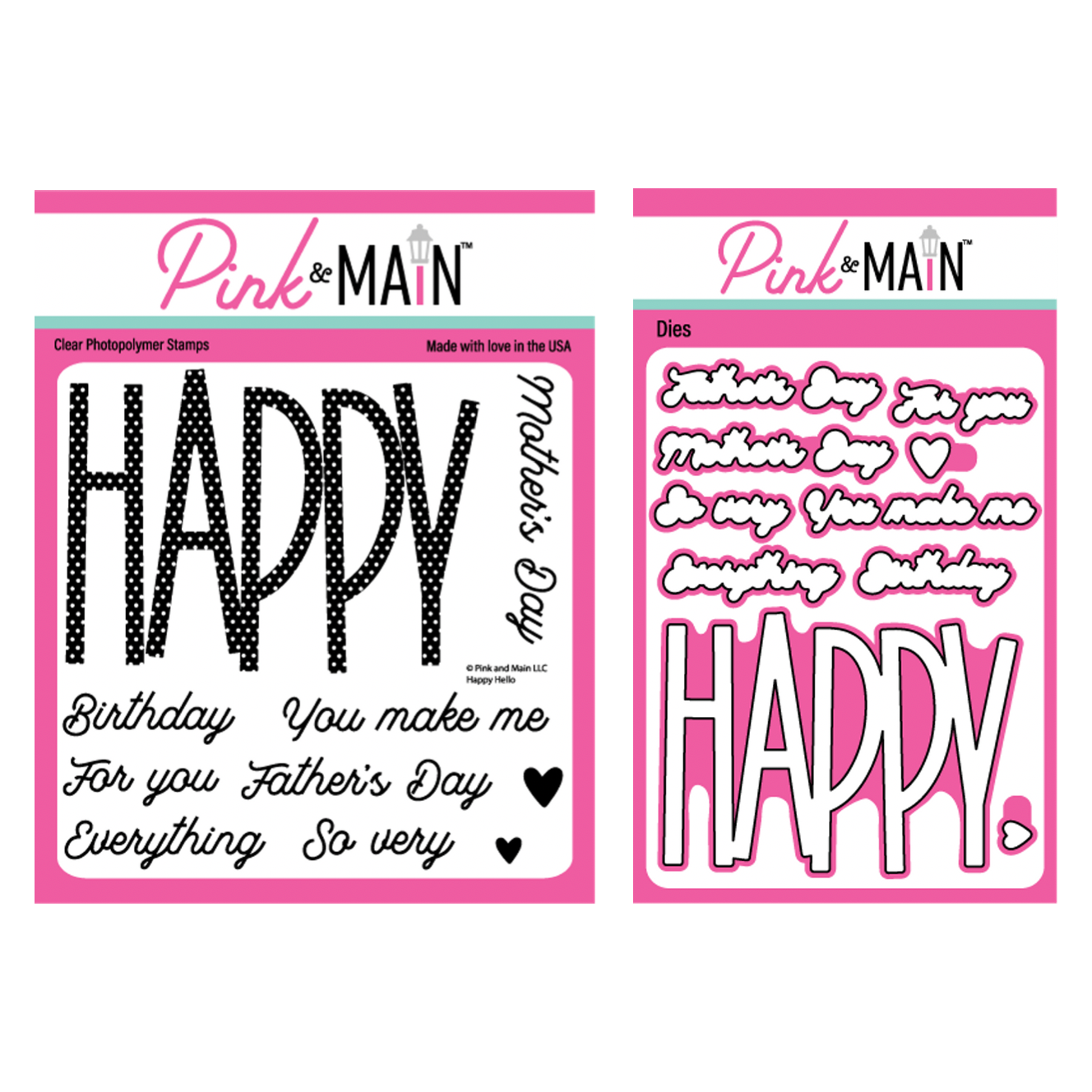 Pink and Main Happy Hello Clear Stamp and Die Set – Simon Says Stamp