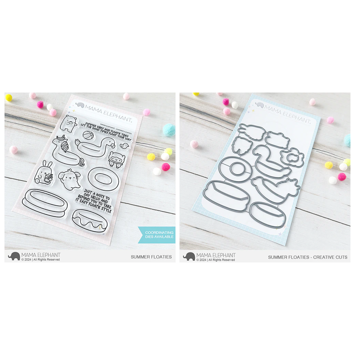 Mama Elephant Summer Floaties Clear Stamp and Die Set – Simon Says Stamp