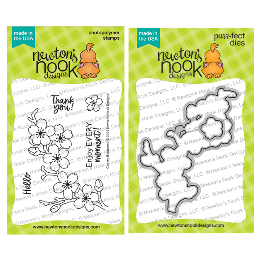 Newton's Nook Designs Cherry Blossom Clear Stamp and Die Set – Simon ...