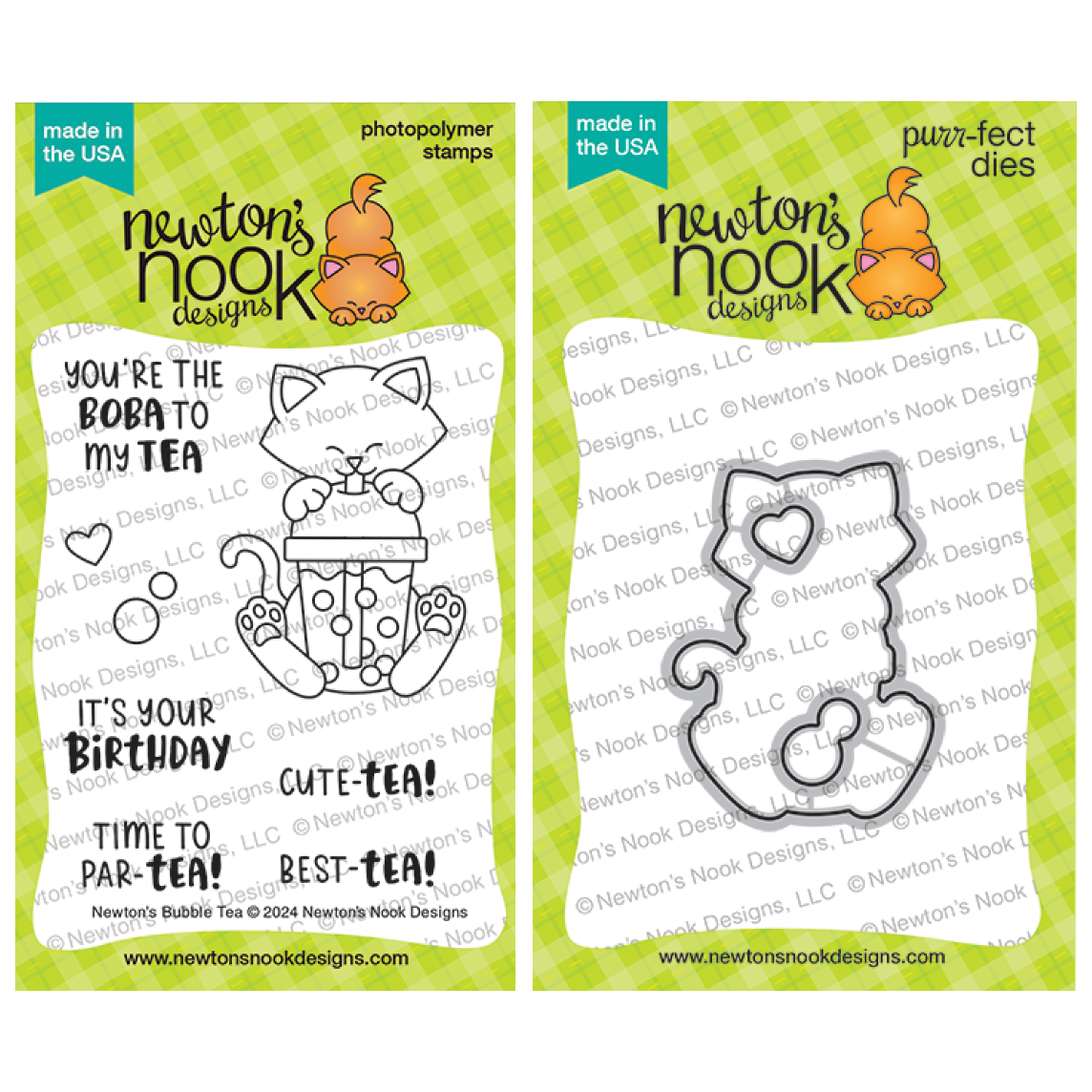 Newton's Nook Designs Newton's Bubble Tea Clear Stamp and Die Set ...