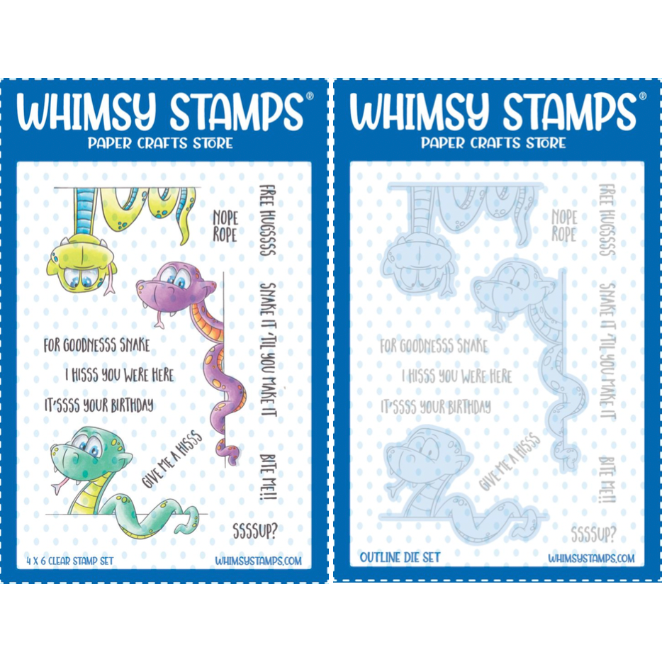 Whimsy Stamps Sassy Snakes Clear Stamp and Die Set – Simon Says Stamp