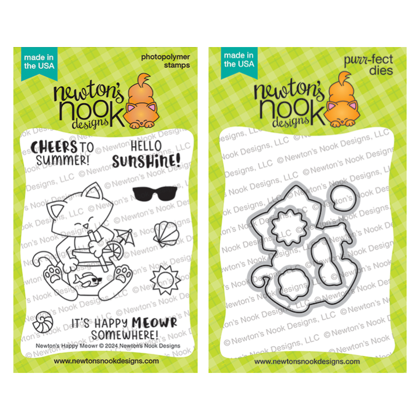 Newton's Nook Designs Newton’s Happy Meowr Clear Stamp and Die Set ...