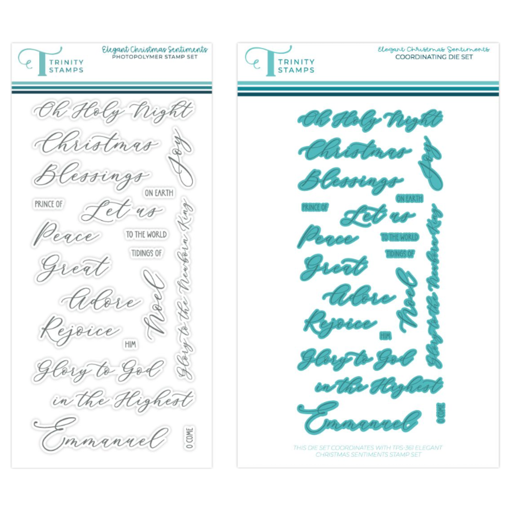 Trinity Stamps Elegant Christmas Sentiments Stamp and Die Bundle ...