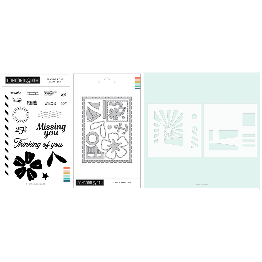 Concord & 9th Seaside Post Stamps Stencils and Dies Bundle – Simon Says ...