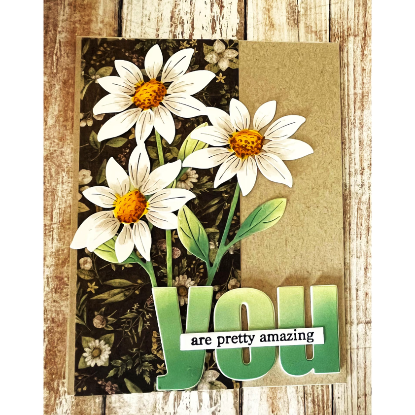 Simon Says Stamp ETCHED LAYERED DAISY STEM Wafer Dies s710