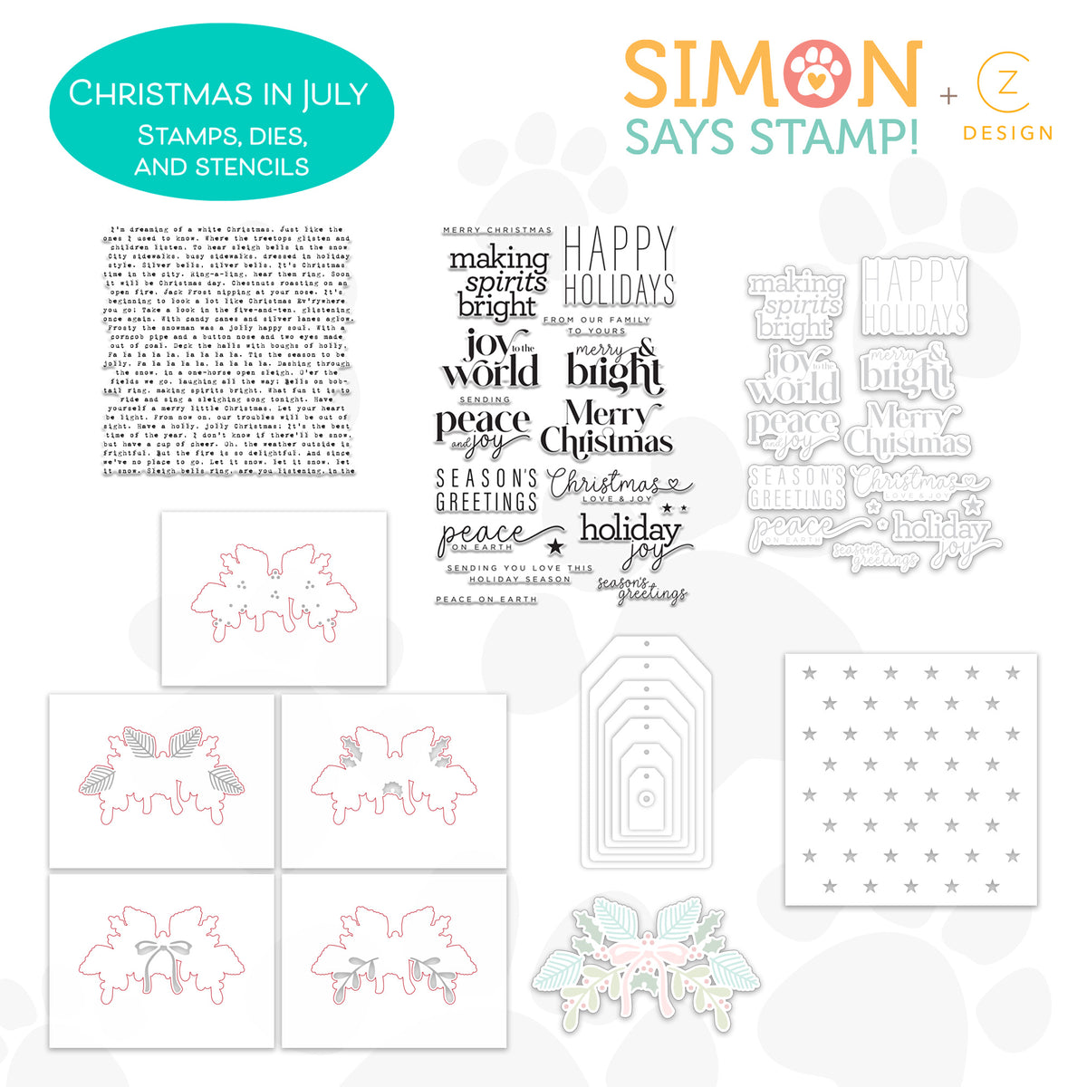 Simon Says Stamp CZ Design Christmas in July Stamps Dies Stencils