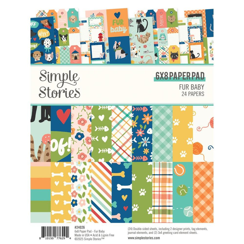 Simple Stories Fur Baby Dog And Cat 6 x 8 Paper Pad 24026 – Simon Says ...