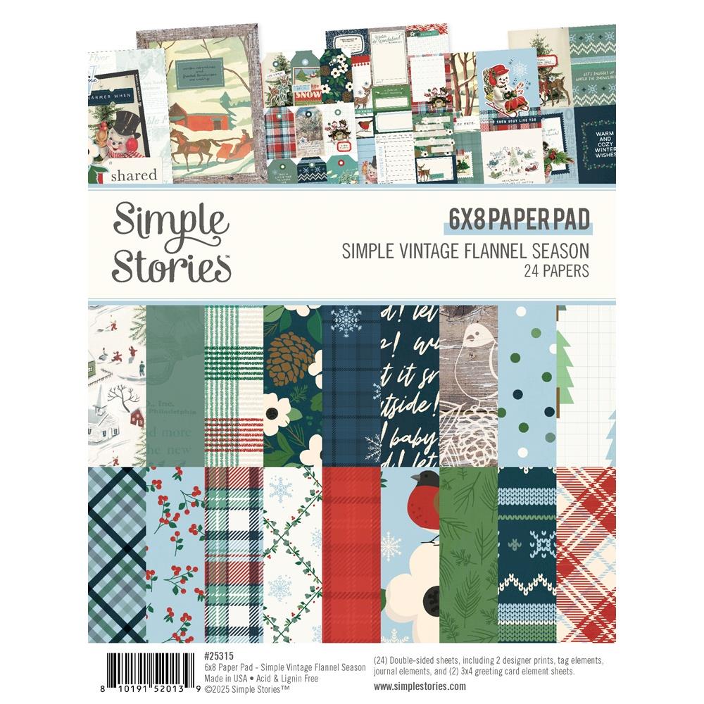Simple Stories Vintage Flannel Season 6 x 8 Paper Pad 25315 – Simon ...