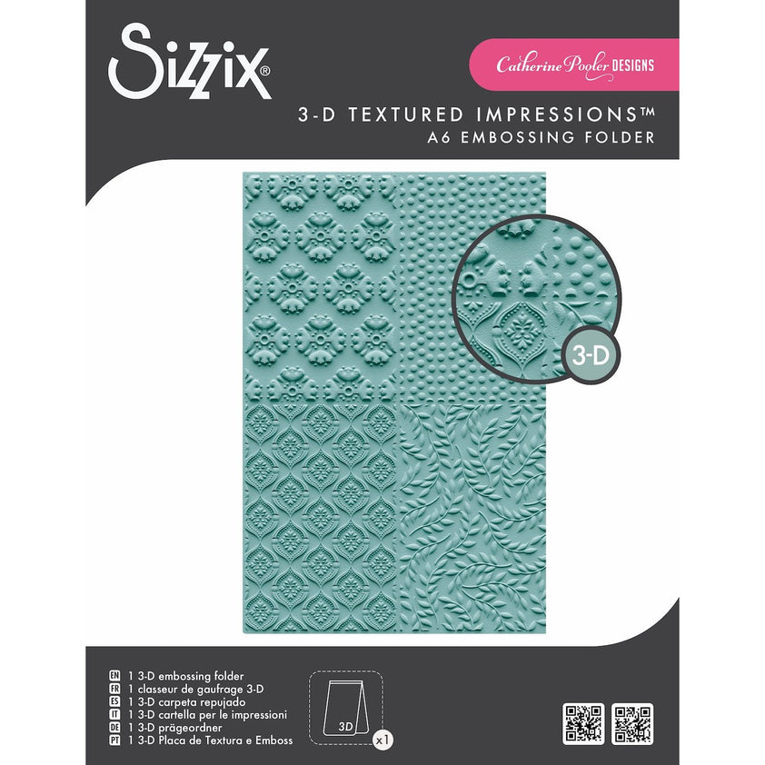 Sizzix Posh Patterns 3-D Textured Impressions Embossing Folder 666828 ...