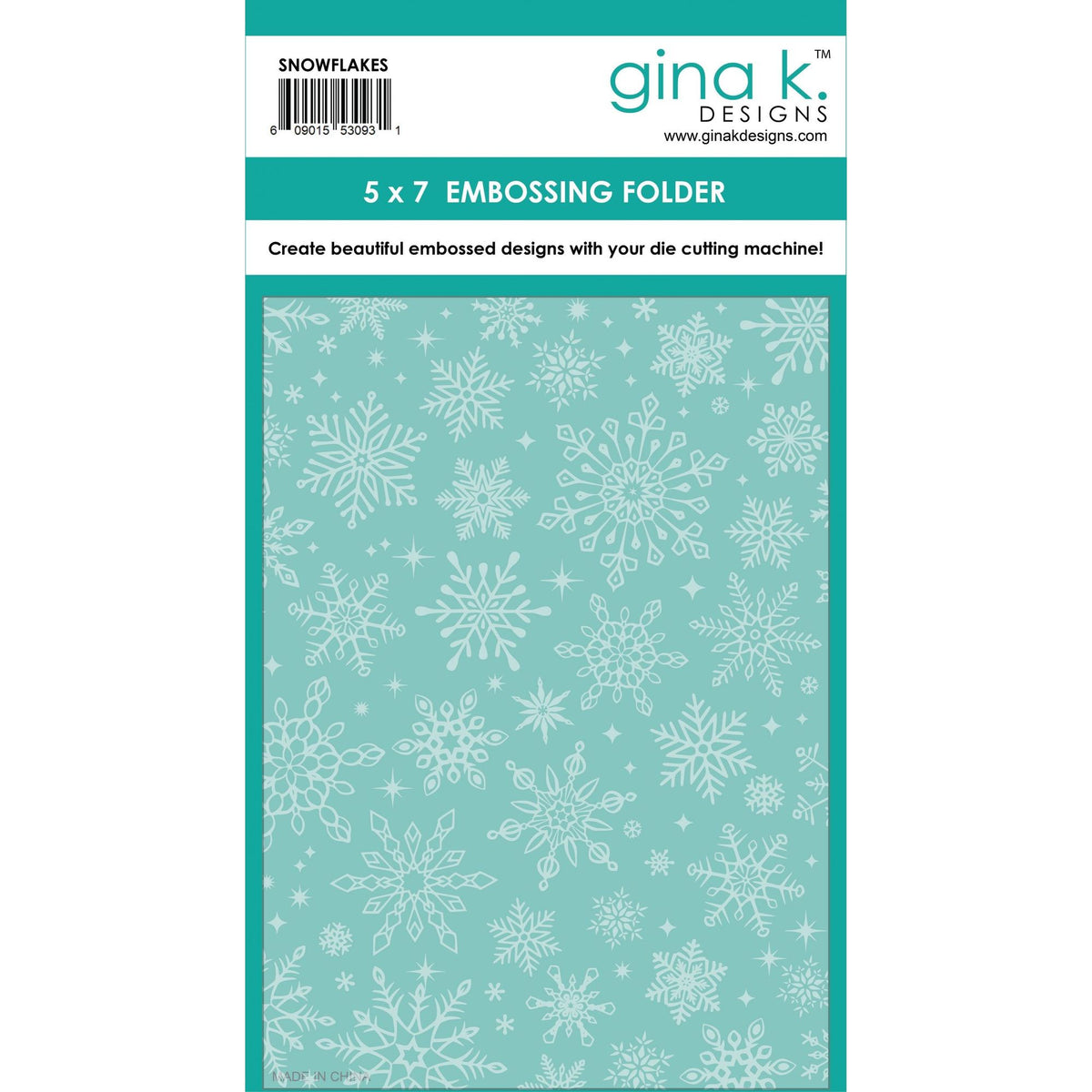 Gina K Designs SNOWFLAKES 5x7 Inch Embossing Folder efs – Simon Says Stamp