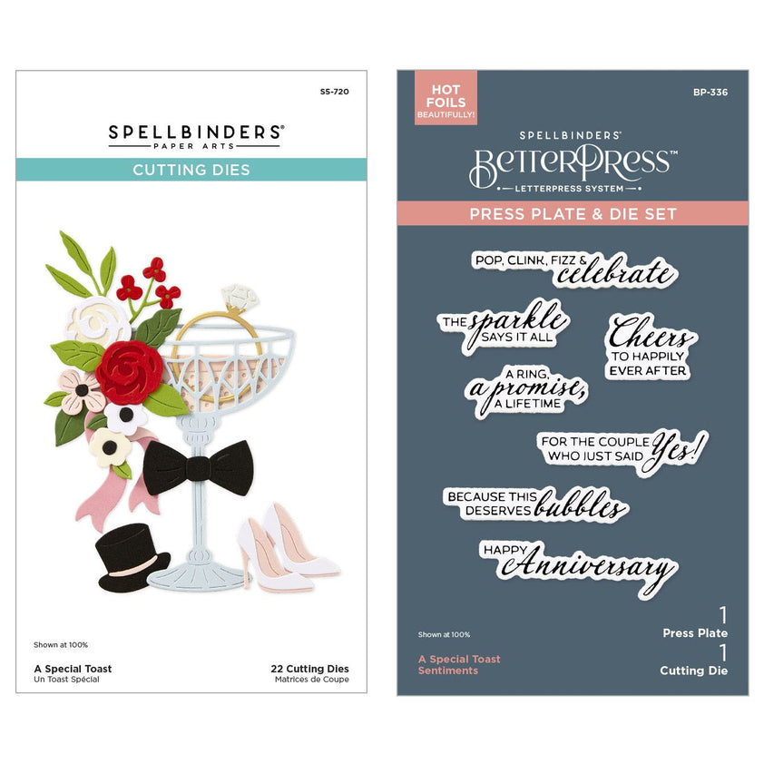 Spellbinders A Special Toast Sentiments BetterPress Plate and Die Bund ...