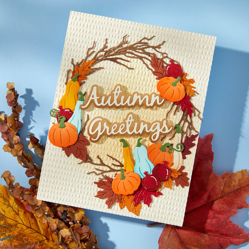 Spellbinders Autumn Greetings Wreath Etched Dies s4-1456 – Simon Says Stamp
