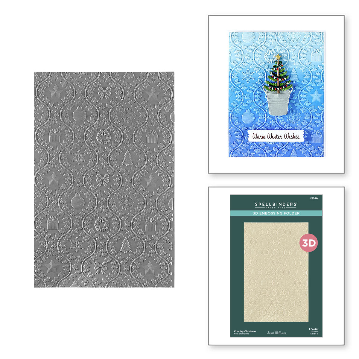 Spellbinders Country Christmas 3D Embossing Folder e3d-144 – Simon Says ...