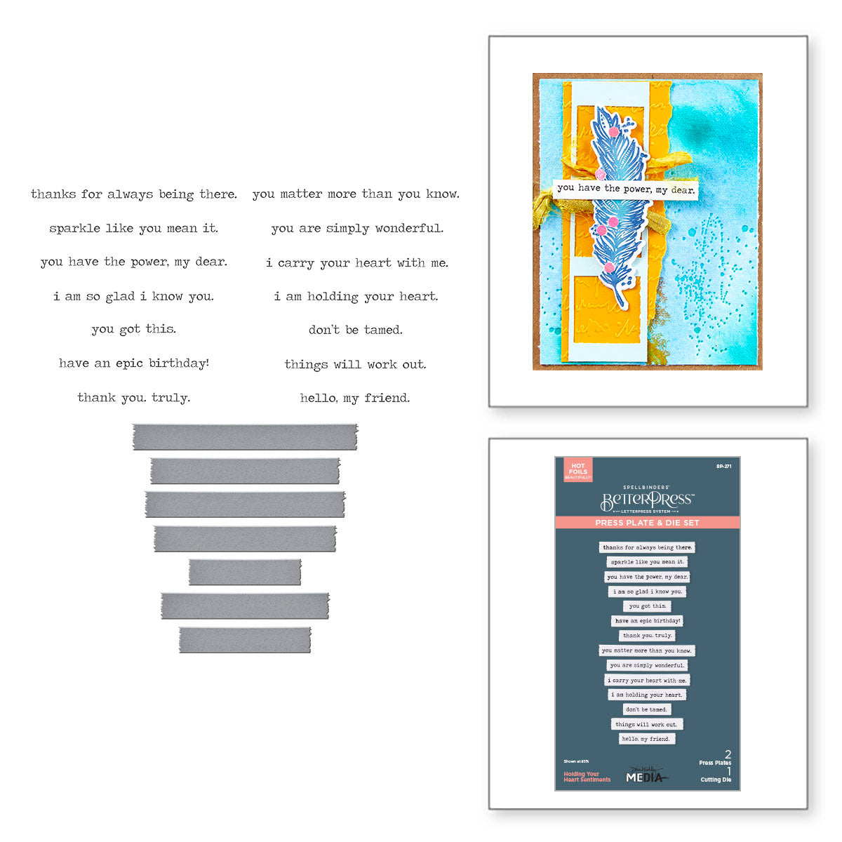 Spellbinders Holding Your Heart Sentiments BetterPress Plates and Die ...