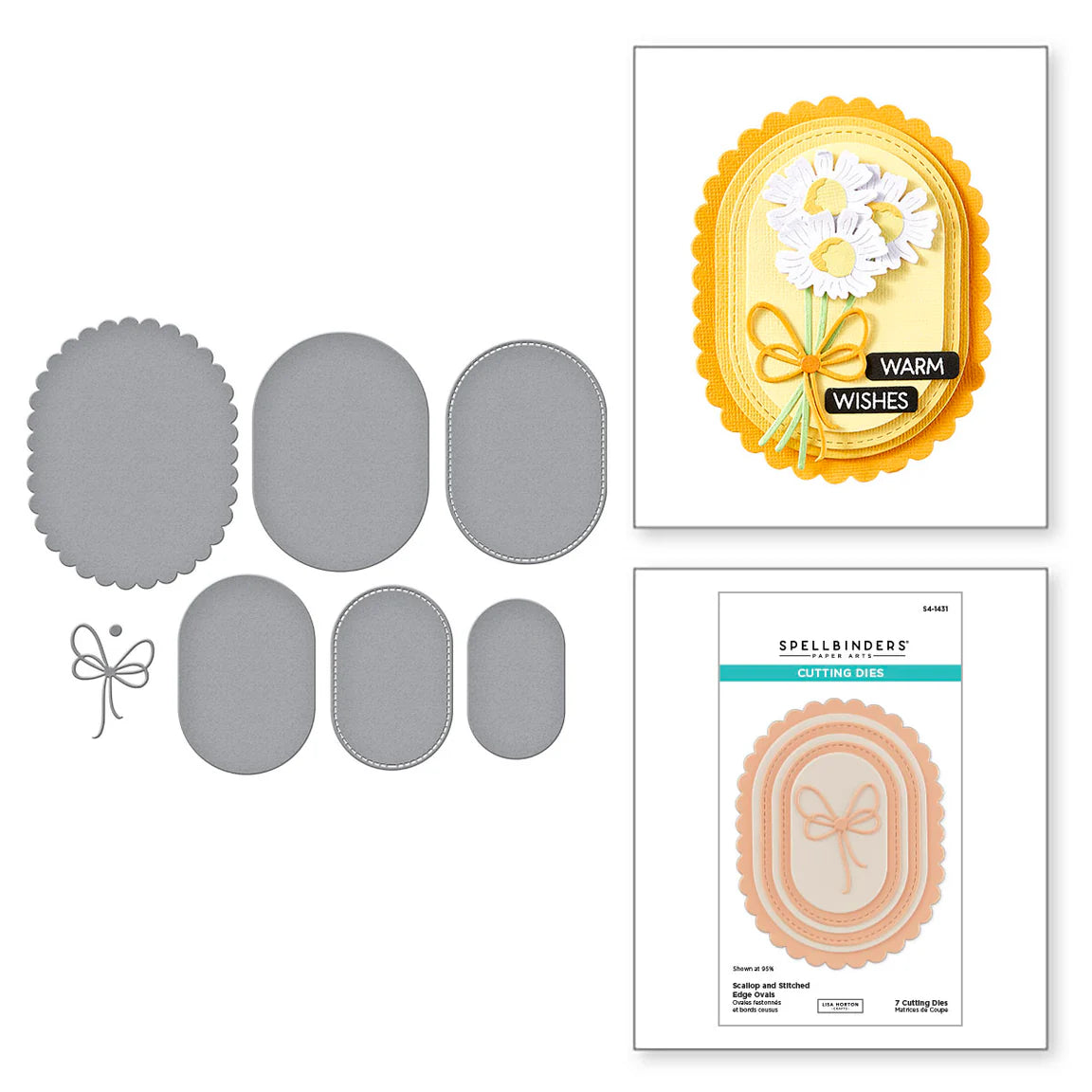 Spellbinders Scallop and Stitched Edge Ovals Etched Dies s4-1431 ...