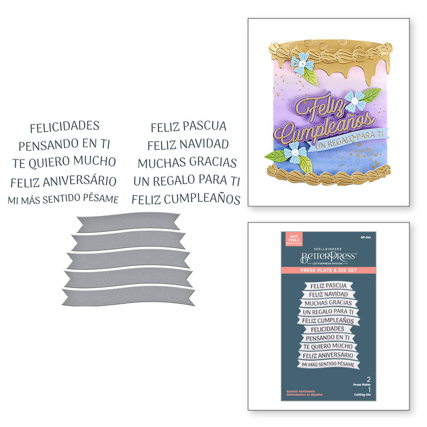 Spellbinders Spanish Sentiments BetterPress Plate and Die Set bp-264 ...