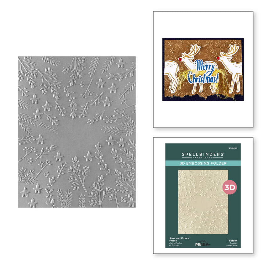 Spellbinders Stars and Fronds Frame 3D Embossing Folder e3d-152 – Simon ...