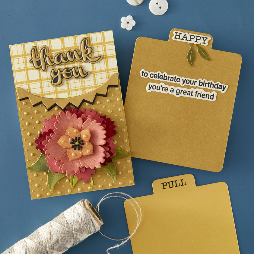 Spellbinders Tabbed In and Out Sentiments Clear Stamp and Die Set sds ...