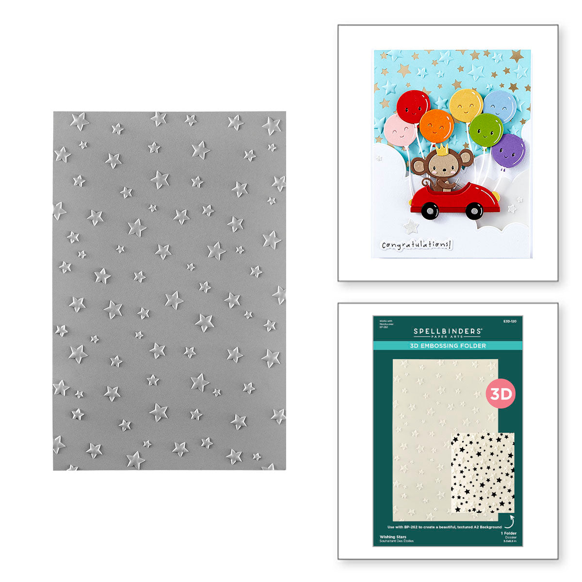 Spellbinders Wishing Stars 3D Embossing Folder e3d-120 – Simon Says Stamp