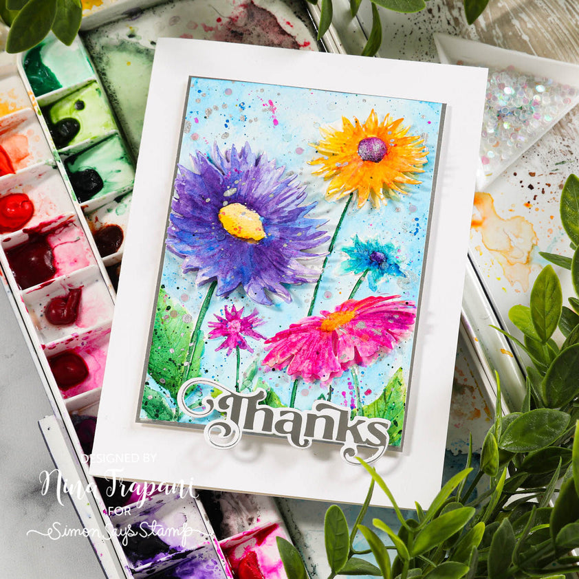 Simon Says Stamp Embossing Folder And Dies Splendid Daisies sfd316 Out