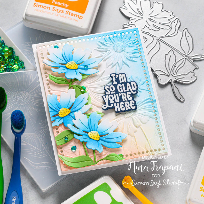 Simon Says Stamp Embossing Folder and Dies Splendid Daisies sfd316 Out