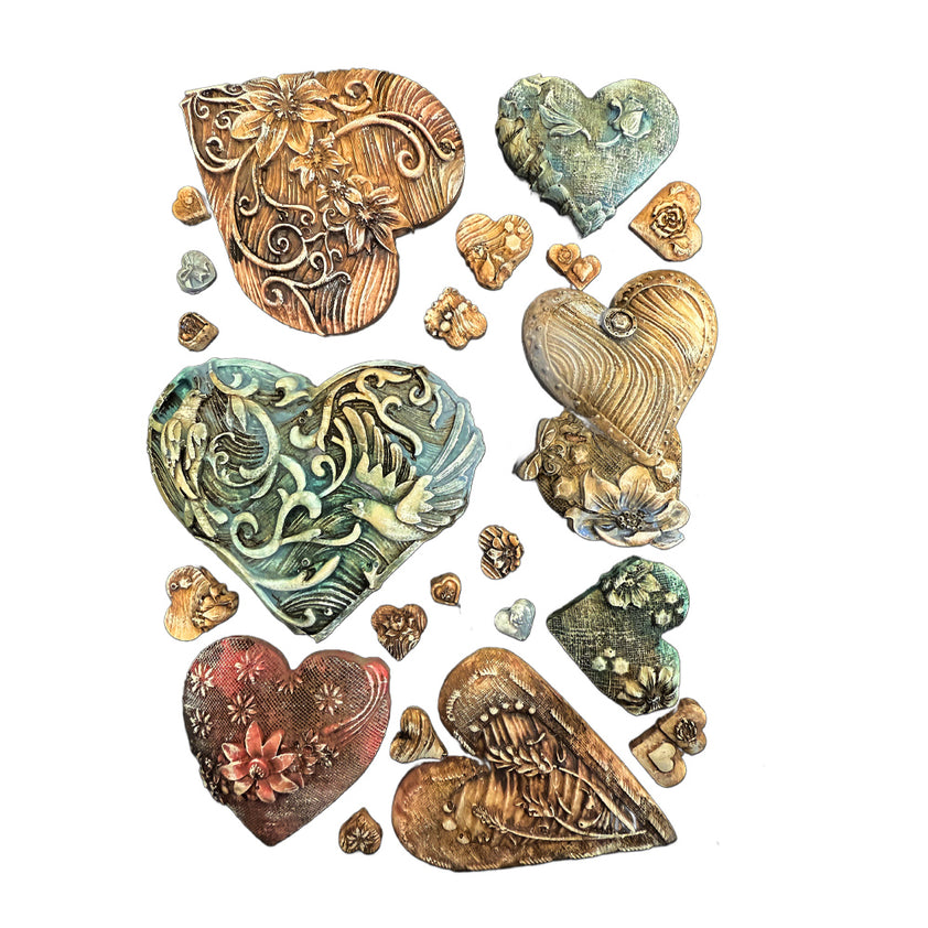 Stamperia Alice In Christmas Simple Hearts Silicone Mold A5 kacma562 ...