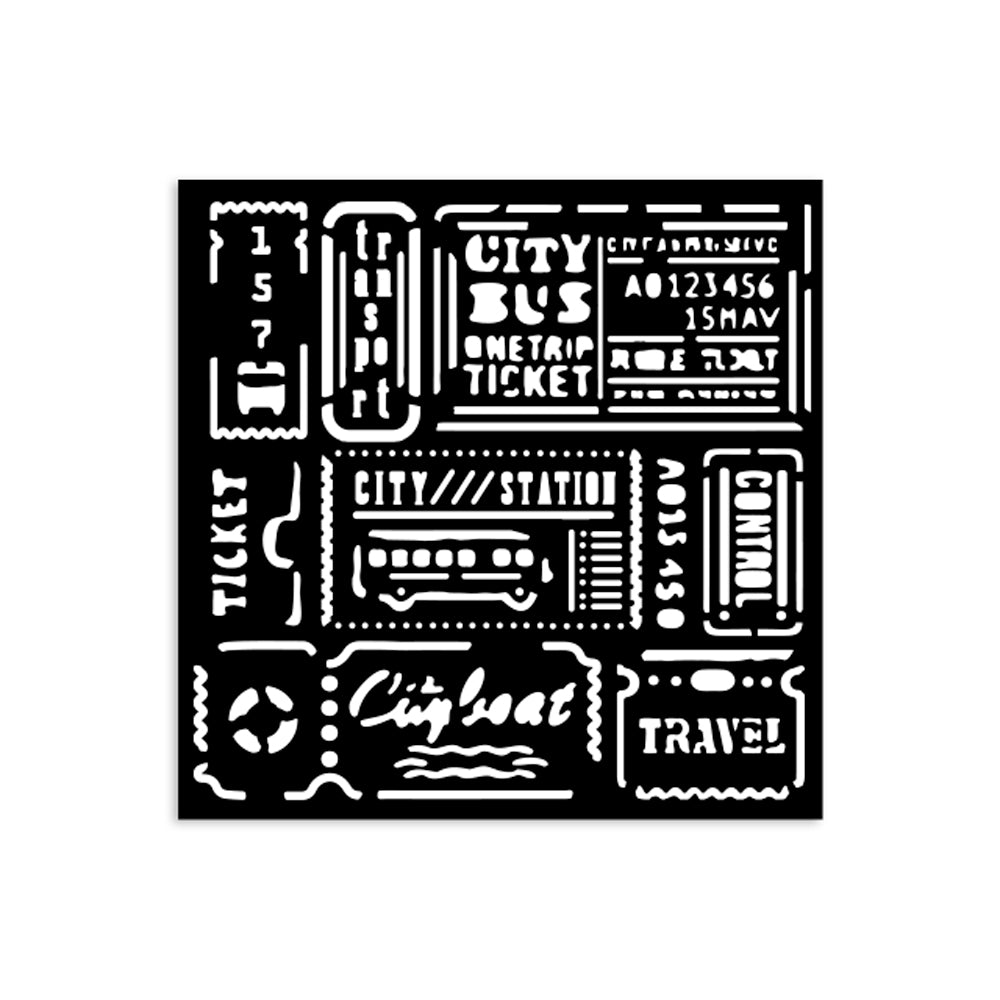 Stamperia Art Of Travelling Tickets Stencil kstds06 – Simon Says Stamp
