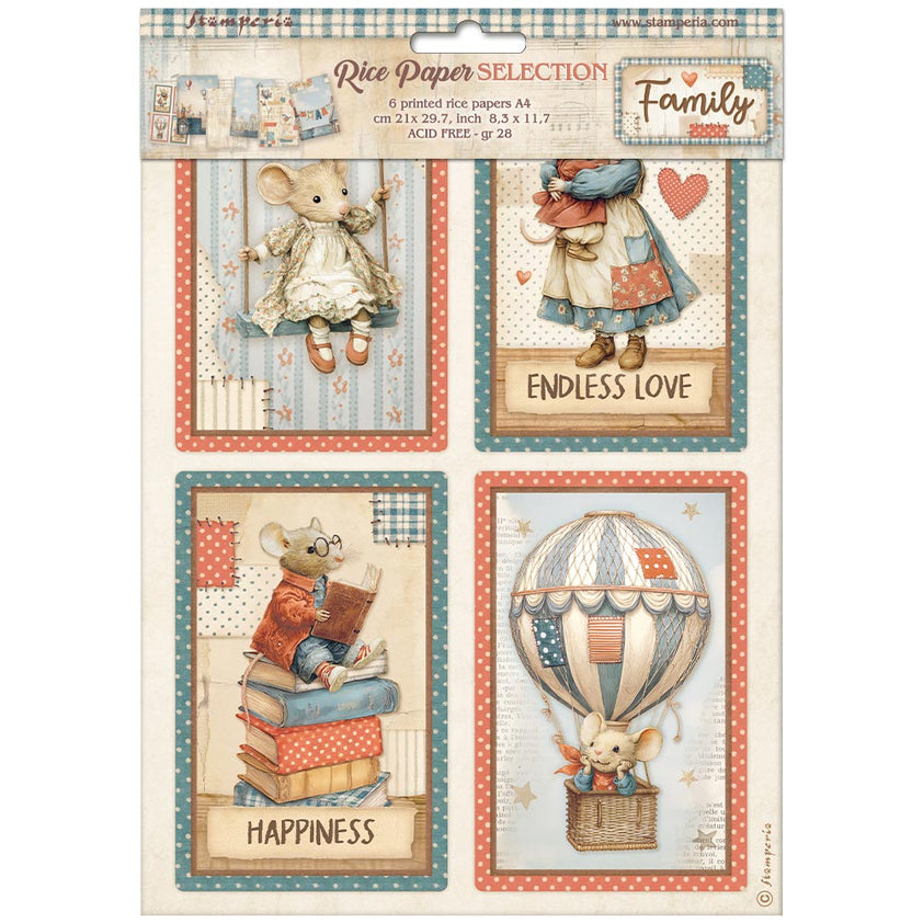 Stamperia Family A4 Rice Paper dfsa4xfl – Simon Says Stamp