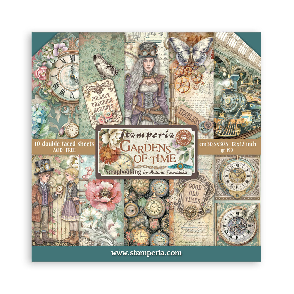 Stamperia Gardens of Time 12x12 Paper sbbl185 – Simon Says Stamp