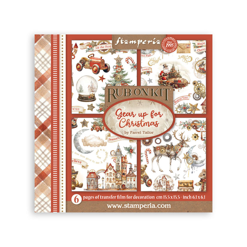 Stamperia Gear Up For Christmas Rub Ons Kit dflrbx03 – Simon Says Stamp