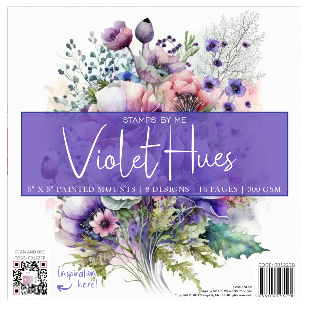 Stamps By Me Violet Hues Painted Mounts 5x5 Paper Pack 091223b – Simon ...