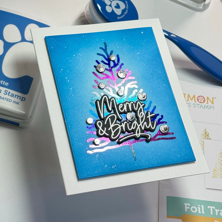 Simon Says Stamp Foil Transfer Cards Stylized Tree 1014sf Sweet Wishes