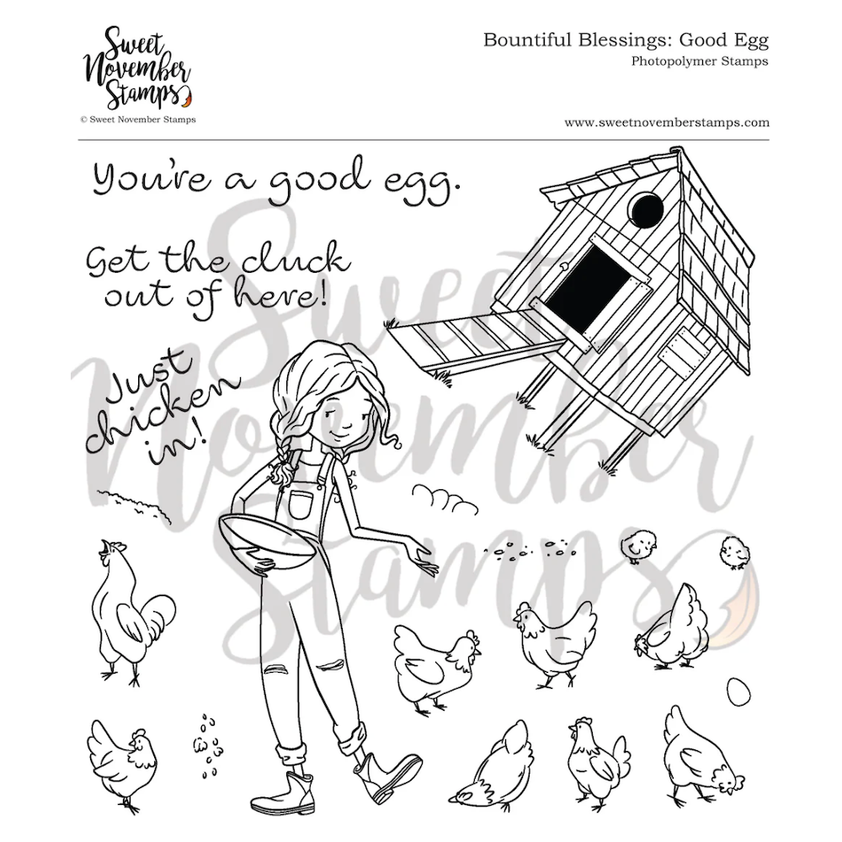 Sweet November Stamps Bountiful Blessings Good Egg Clear Stamp Set sns ...