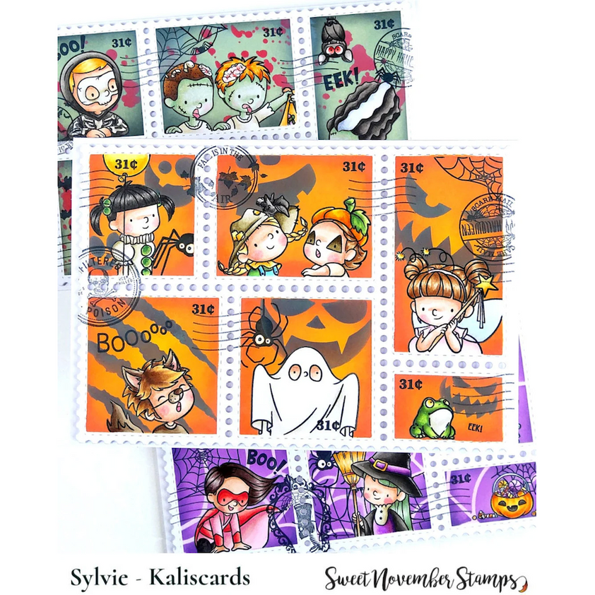Sweet November Stamps Halloween Postage Pals Landscape Clear Stamp Set ...