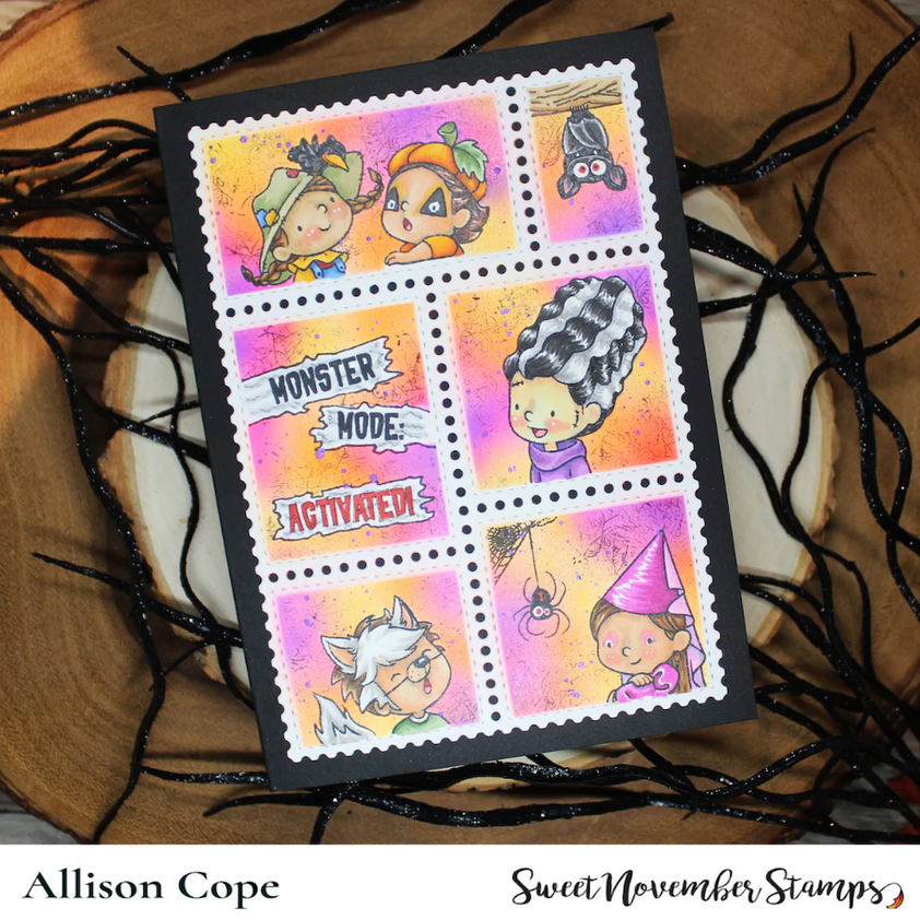Sweet November Stamps Halloween Postage Pals Portrait Clear Stamp Set ...