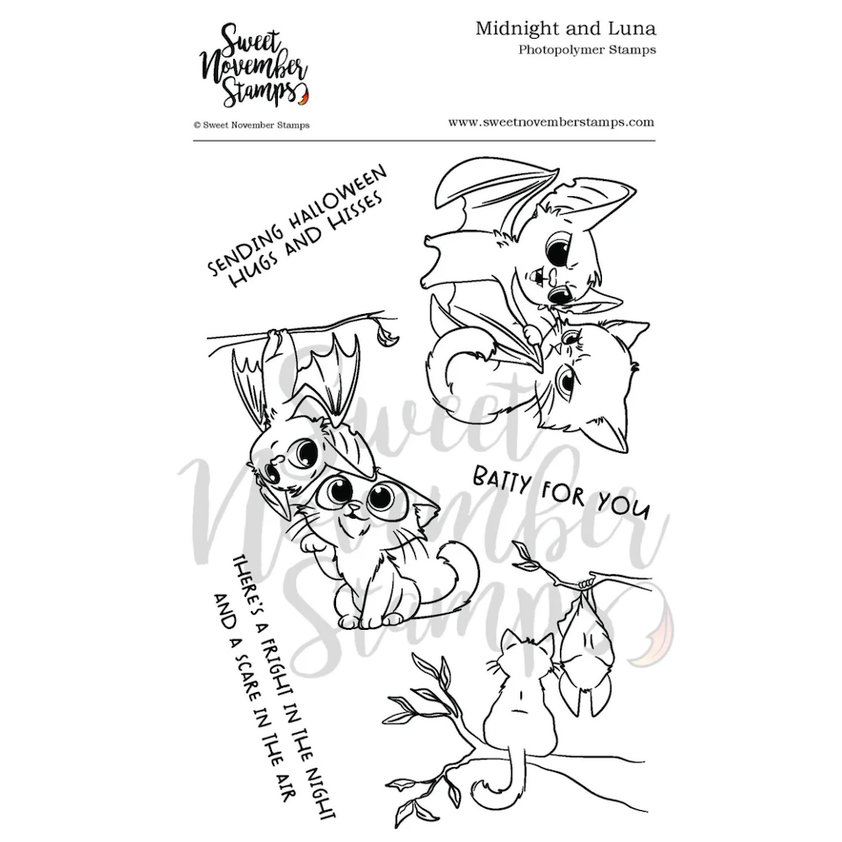 Sweet November Stamps Midnight and Luna Clear Stamp Set sns-ml-hw-25 ...